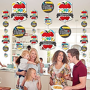 Big Dot of Happiness Teacher Retirement - Happy Retirement Party DIY Dangler Backdrop - Hanging Vertical Decorations - 30 Pieces