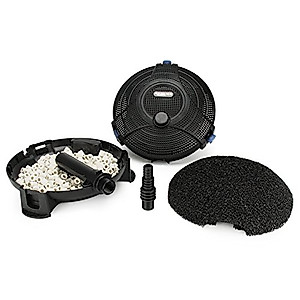 Aquascape 95110 Biological and Mechanical Submersible Pond Filter, small piece of pipe or 3/4-inch threaded fitting, Black
