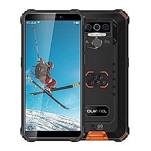 OUKITEL Rugged Cell Phone WP5 Pro, Unlocked Smartphone 4GB+64GB 5.5''HD+ Screen, 8000mAh Battery IP68 Waterproof Rugged Smartphone, 4G LTE Dual-SIM Android 10 System, 13MP Triple Camera Face ID