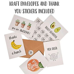 VNS Creations 40 Funny Thank You Cards with Envelopes & Stickers - Employee Appreciation Cards - Cute Thank You Cards - Funny Thank You Notes - Funny Blank Cards for Teachers, Employees, and Coworkers