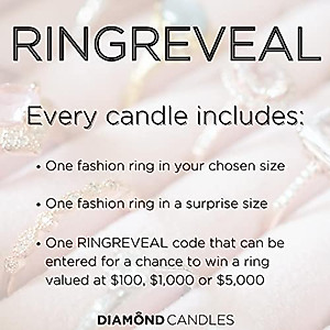Diamond Candles 21Oz Vanilla Cream, 1-Wick Candle - A Ring in Every Candle- Hand Poured, Soy Wax, Paraben and Phthalate Free