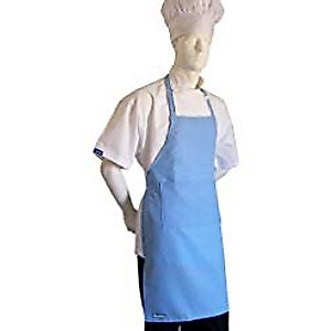 CHEFSKIN Adult Apron Baby Blue, Ultra Lightweight Cool & Fresh,, Center Pocket