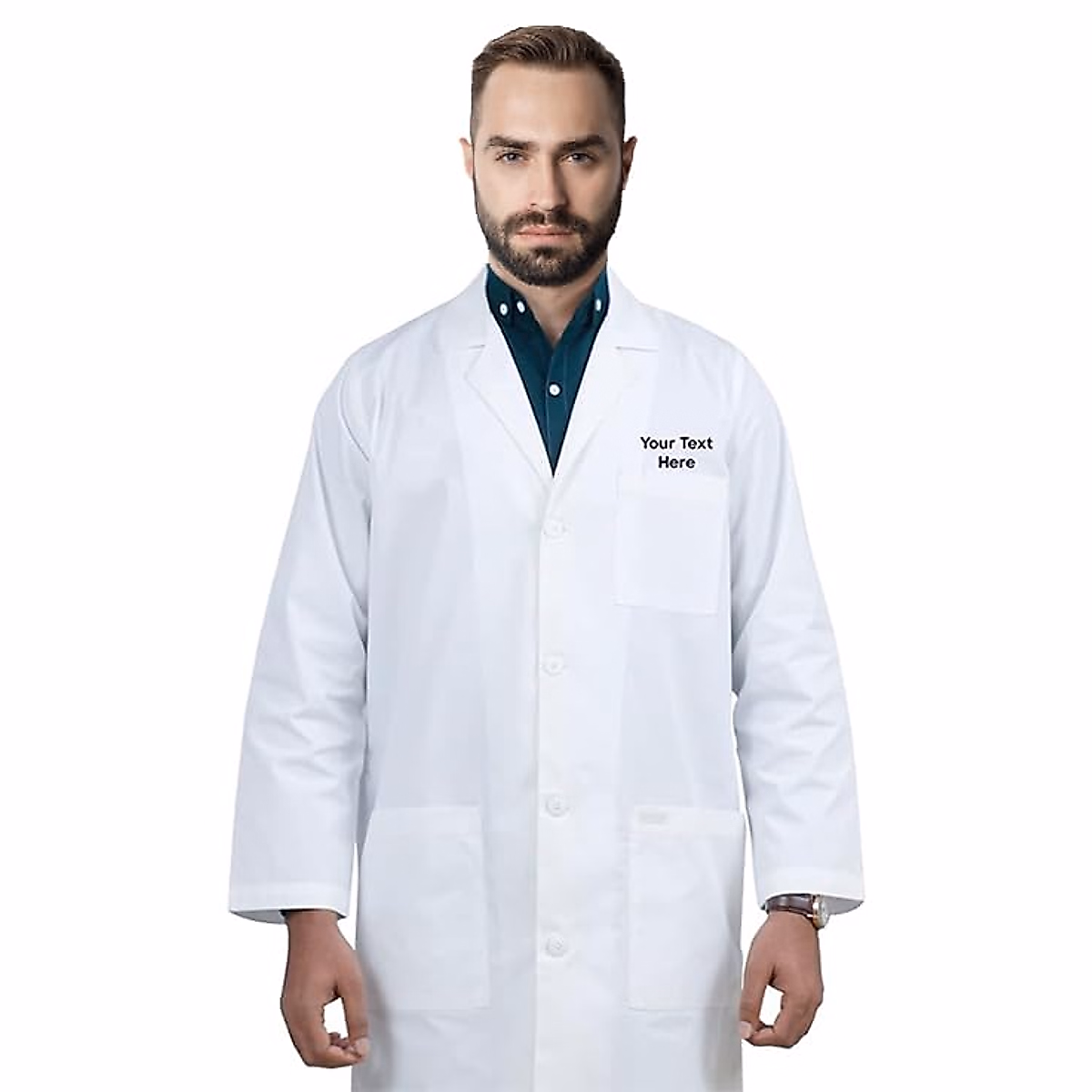HEEDFIT Professional Lab Coat Women, White Lab Coat Men Long Sleeve, Personalized Lab Coat White, Unisex Small 1101