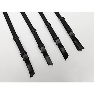 TVRtyle Black Women's Lace Eyelash Metal Clips Sexy Garter Belts for Stockings S515 (Black, Medium)