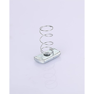 Strut Channel Nut and Eye Bolt Set - Heavy Duty Stainless Steel Eye Bolts M8, M10 | Zinc Plated Spring Nuts, Long Spring for Unistrut, M10, Pack of 4