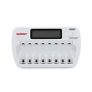 Tenergy TN162 8-Bay Smart LCD Battery Charger for Rechargeable AA/AAA NiMH/NiCd Batteries