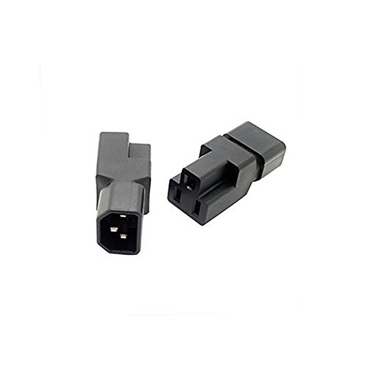 2 Pack UPS 3 Prong Plug Adapter, Goibalma IEC 320 C14 3 Pin Male to 5-15R Female Plug Receptacle Power Connector Converter