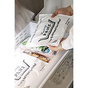 Fancy Panz Premium Dress Up & Protect Your Foil Pan, Made in USA. Hot/Cold Gel Pack, One Half Sized Foil Pan & Serving Spoon Included. Stackable for easy travel. (Denim Blue)