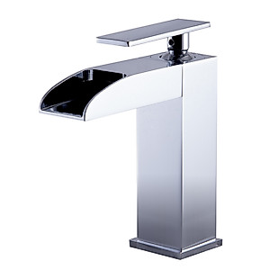 ALFI brand AB1598-PC Polished Chrome Single Hole Waterfall Bathroom Faucet