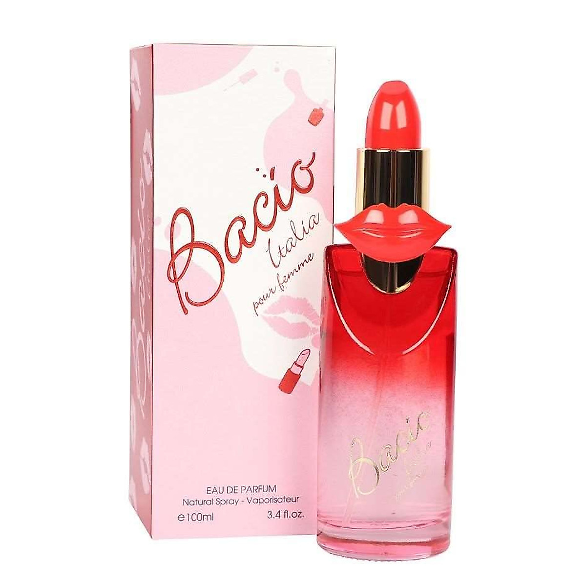 META-BOSEM Bacio Italia Pour Femme, Women Perfume Eau de Parfum Natural Spray- Spicy Oriental Fragrance - Jasmine Notes - Great Holiday Gift - for All Day Use - a Classic Bottle, 3.4 Fluid Ounce/100Ml
