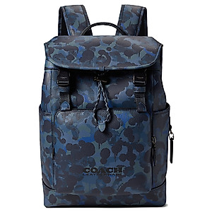 COACH League Flap Backpack Camo Blue/Midnight Navy One Size