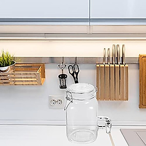 Hemoton Glass Dispenser Jar Beverage Dispenser Glass Jar with Tap Party Drink Dispenser Juice Dispenser Mason Jar with Spigot Glass Jar with Faucet