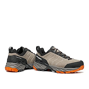 SCARPA Men's Rush Trail GTX Waterproof Gore-Tex Lightweight Hiking Shoes - Taupe/Mango - 8.5