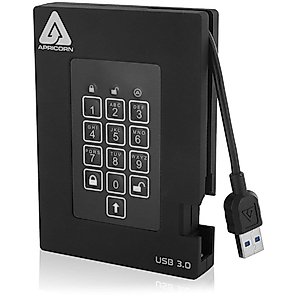 Apricorn 4TB Aegis Fortress FIPS 140-2 Level 2 Validated 256-Bit Encrypted USB 3 External SSD (A25-3PL256-S4000F)