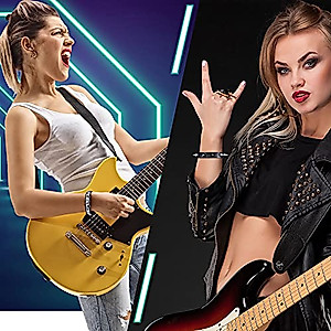 4 Pieces Goth Bracelets for Women Punk Leather Bracelet Punk Rock Accessories Spike Bracelet Gothic Spike Rivet Cuff Bracelet Adjustable Goth Cuff Wristband Metal Studded Buckle Wristband