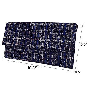 JNB Weaved Fabric Flat Clutch, Blue