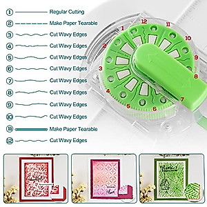 12-Shapes in 1 Craft Paper Edge Cutter,Paper Dial Trimmer Dial Trimmer With Measurements Paper Cutter Machine for Scrapbooking Decorative Wave Edges Cutting Tool Zig Zag Cutting Tool for Photo Card