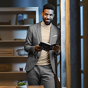 Utopia Wear Men's Turtleneck Slim Fit Lightweight Pullover Top, X-Large, Beige