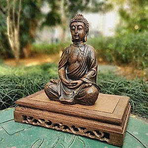 ZOWIE KING Meditating Buddha Statue for Home, 12" Buddha Decor Desk Zen Garden Buddah Decoration Home Figurine
