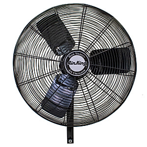 Air King 9025 24-Inch Industrial Grade Oscillating Wall Mount Fan , Black