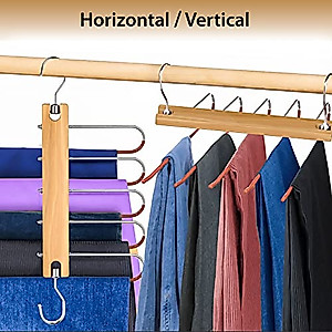 Pants Hangers Space Saving - Closet Hangers Space Saver - Scarf Organizer - Multi Functional Pants Rack - Jeans Hanger - Pant Hangers - Multifunctional Hanger Clothes - 5-in-1 Folding Trouser Hanger