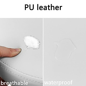 WKWKER Modern Roller Seat 360° Rotating PU Leather Rolling Stool Floor Stools with Universal Caster Ottoman Step Stools Fitness Sport H：4.7" Swivel Wheels for Home Garage Shop (Black)