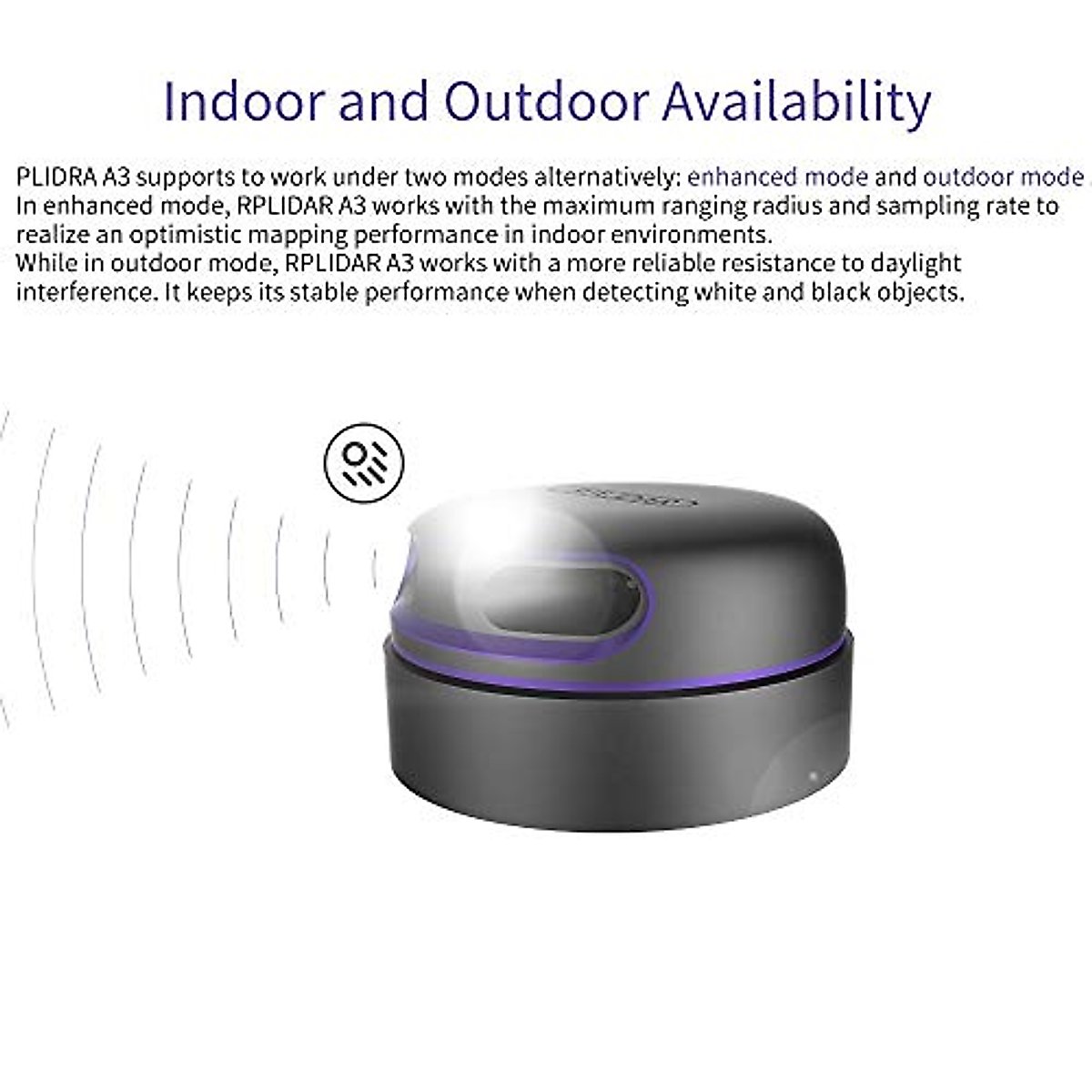 youyeetoo Slamtec RPLIDAR A3 2D 360 Degree 25 Meters scanning Radius & Mute brushless Motor lidar Sensor for Obstacle Avoidance and Navigation of Outdoor AGV Drones