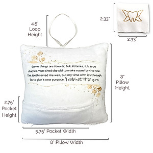Tooth Fairy Pillow Kit for Girls and Boys - Tooth Fairy Evidence Kit with Tooth Fairy Bag - Multi Color Reversible Sequin and Large Pocket - Tooth Pillow with Letter & 2 Customizable Certificates