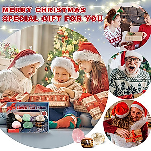 Crystal Advent Calendar 2024 Adult Kids-24 Days Rocks,Gemstones,Geode,DIY Bracelet,Crystal Necklace,Stone Learning Collection Advent Countdown Calendar,Christmas Gift for Girls Boys
