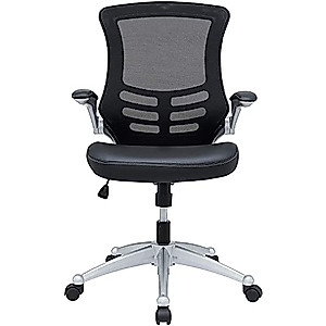 Modway Attainment Mesh Back and Vinyl Seat Modern Office Chair in Black
