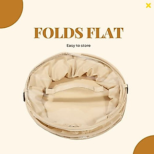 TIURE Large Hat Pop Up Bag Storage and Travel Box for Big Round Hats and Caps Expands and Keeps Out Dust and Dirt Perfect for Cover Cowboy Sun Beach Hats, 19 inches diameter