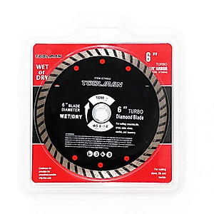 Toolman Circular Saw Blade Universal Fit 6" For Dry Mansonry works with DeWalt Makita Ryobi Skill Bosch STH042