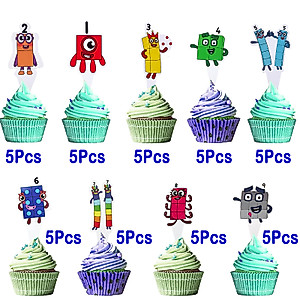 Win3terz Birthday Party Supplies ,Including Number Theme Including Spoons, Fork, Knife,napkins，Hanging Swirls Decorations，Plates, Cake Toppers, Cupcake Topper,Happy Birthday Banners Balloons and Tablecloths for Girls Boys Party Favors For Birthday Party