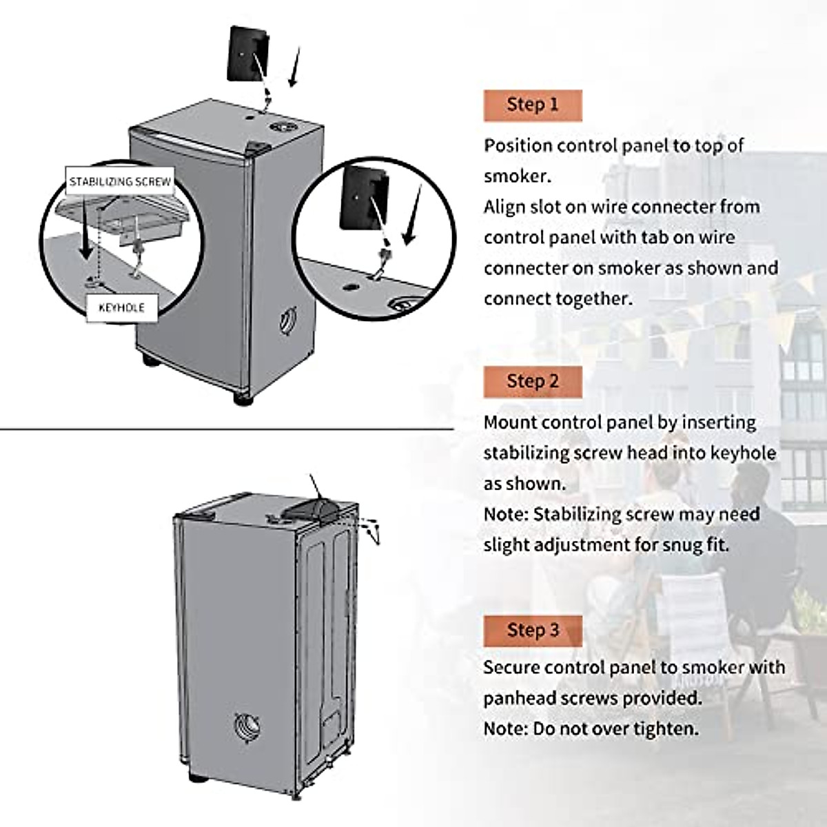 Digital Control Panel, Masterbuilt Replacement Parts, Compatible with Masterbuilt MB20071317/ 20071117/ 21071218 and More MB Electric Smoker Models Top Controller, Part Number：9907160014
