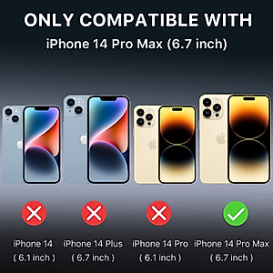 MYBAT Pro Stealth Series Phone Case for iPhone 14 Pro Max Case with Stand 6.7",Support Magnetic Car Mount, Heavy Duty Military Grade Drop Protective Rugged Bumper Armor Covers(Black)