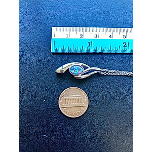 Australian Triplet Opal Necklace - Genuine Australian Triplets Opal Necklace Pendant in Sterling Silver White Gold Plated Women's Jewelry (Multi Color)