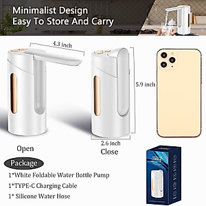 Water Bottle Dispenser for 2-5 Gallon Bottle, Foldable Automatic Water Dispenser, Universal Portable Electric Water Bottle Pump for 5 Gallon, Type-C USB Charging Drinking Water Pump for Home, Outdoor