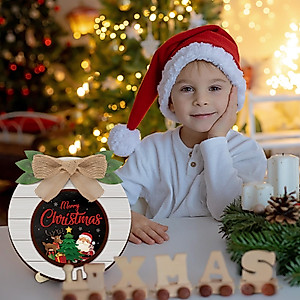 Geetery 17 Pieces Interchangeable Season Sign DIY Holiday Icons Decor with Wooden Easel Round Home Decorative with 15 Seasonal Icons Holiday Sign Set for Tabletop Fireplace Porch Decorations