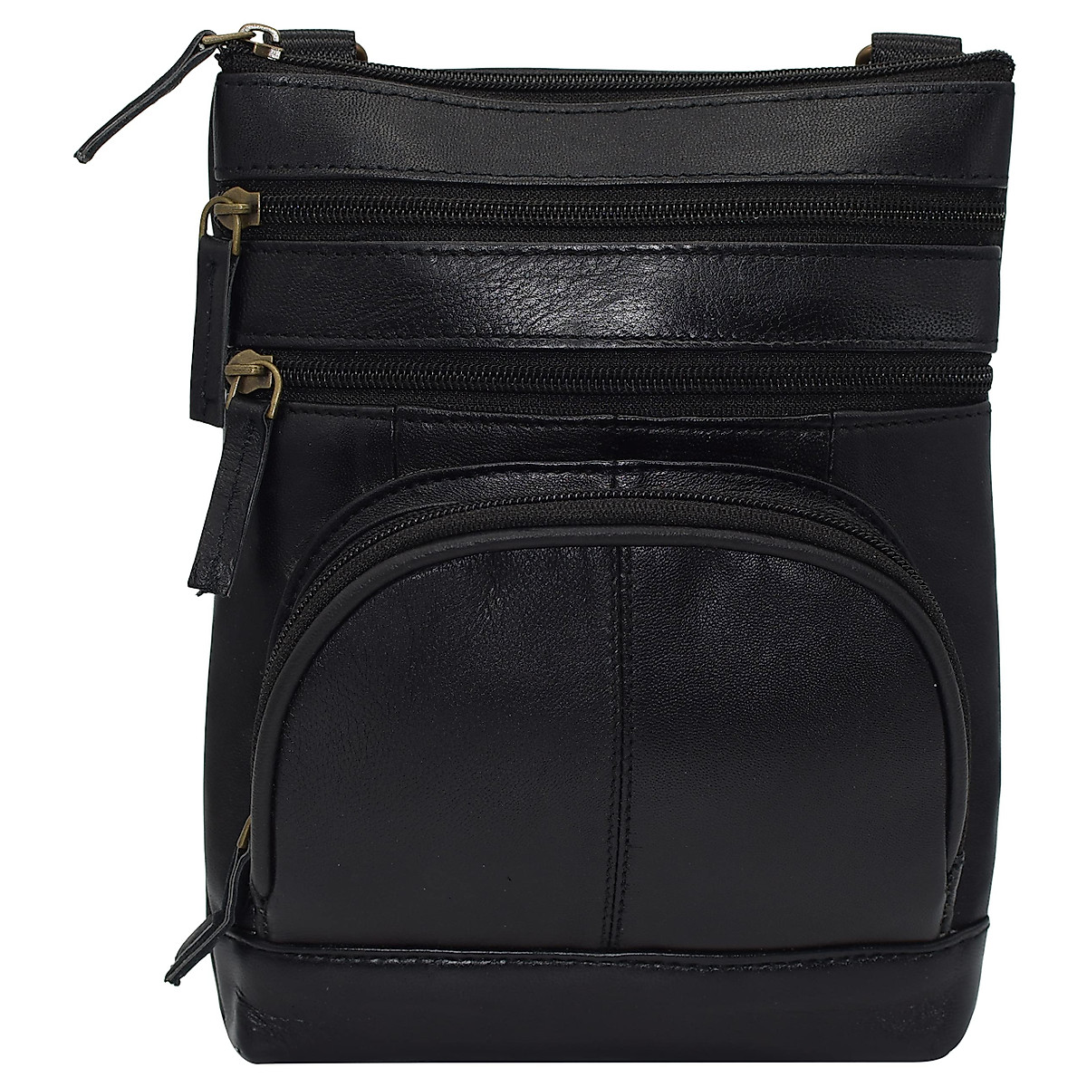 Crossbody Bag for Women Genuine Leather Multi-Pocket Purse with Adjustable Strap & Built-In Wallet