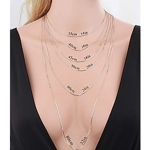 MILACOLATO 925 Sterling Silver Chain Necklace for Women Men 1MM Solid Round Snake Chain Necklace Rhodium Plated Durable Italian Silver Necklace Chain Jewelry - Lobster Clasp - 22"