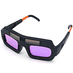 NUZAMAS Welding Glasses Eyes Protection Goggles, Solar Auto Darkening Welding Goggles, Welder Safety Protective Tools, PC Lens Welding Soldering Sight Protection, Comes with Glasses Case