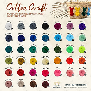 Personalized Easter Basket - Handmade Bunny Baskets with Custom Name, Cute Rabbit and Colorful Pompoms for Kids - Perfect for Easter Egg Hunt, Storage Candies, Spring Birthdays and Baby Showers