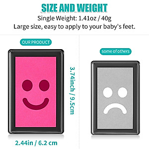 Outus 6 Pieces Reusable Ink Pad for Baby Footprint Ink Pad Handprint Paw Print, Non-Toxic Ink Pad, Feet and Hands Stamp for Boys and Girls Valentine's Day Christmas New Year, 6 Colors (Fresh Color)