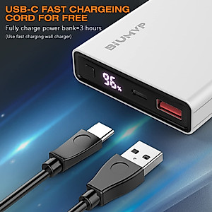 BIUMVP Heated Vest Battery Pack,5V 2A 10000mAh Power Bank for Heated Jacket,PD 22.5W Fast Charging Portable Charger,LCD Dispaly Phone Charger for iPhone,Android ect.