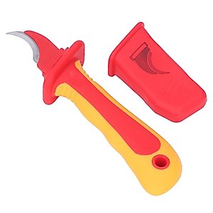 Electrician Insulated Knife High Voltage Resistance Antimagnetic Cutter Sickle Type Electrician Knife Handle Tool