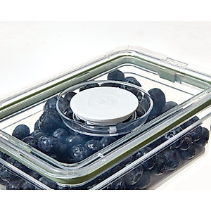 IDESIGN Medium Short Produce Storage Bin with Insert Tray, The Fresh Collection – 5" L x 8.1” W x 3” H, Clear Bin