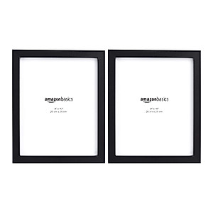 Amazon Basics Rectangular Photo Picture Frame, 8" x 10", Pack of 2, Black
