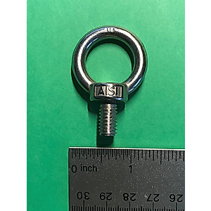 US STAINLESS 4 Pieces Stainless Steel 316 5/16" Lifting Eye Bolt 5/16" UNC Marine Grade Pitch of 18