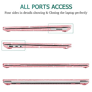May Chen Case for 13.5" Microsoft Surface Laptop 3/4/5 with Alcantara Palm Rest Model 1867 1958 1950 (2019 2021 2022), Plastic Hard Shell Case with Keyboard Cover + Screen Protector, Pink Glitter