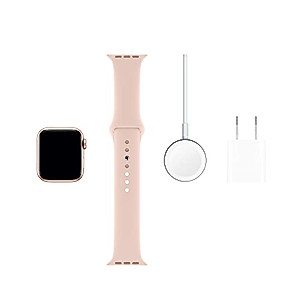 Apple Watch Series 5 (GPS + Cellular, 40MM) - Gold Aluminum Case with Pink Sport Band (Renewed)